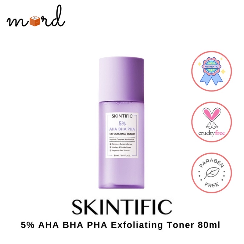 Jual SKINTIFIC 5% AHA BHA PHA Exfoliating Toner 80ml | Shopee Indonesia