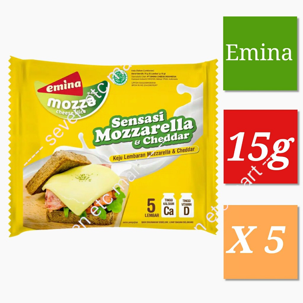 Jual Emina Mozza Cheese Keju Mozzarella & Cheddar (5 Slice) | Shopee ...