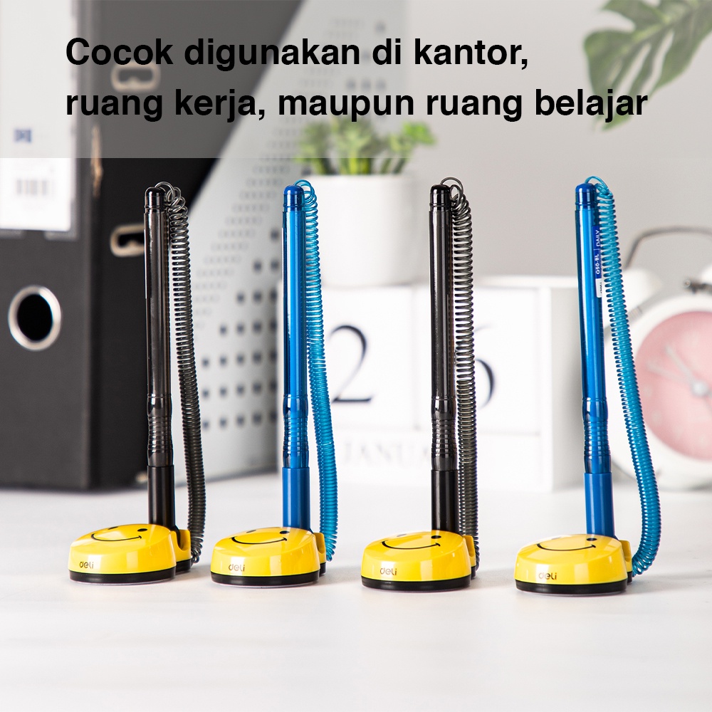 Jual Deli Desk Ballpoint Pulpen Meja 0,7mm Tinta Hitam/Biru Untuk ...