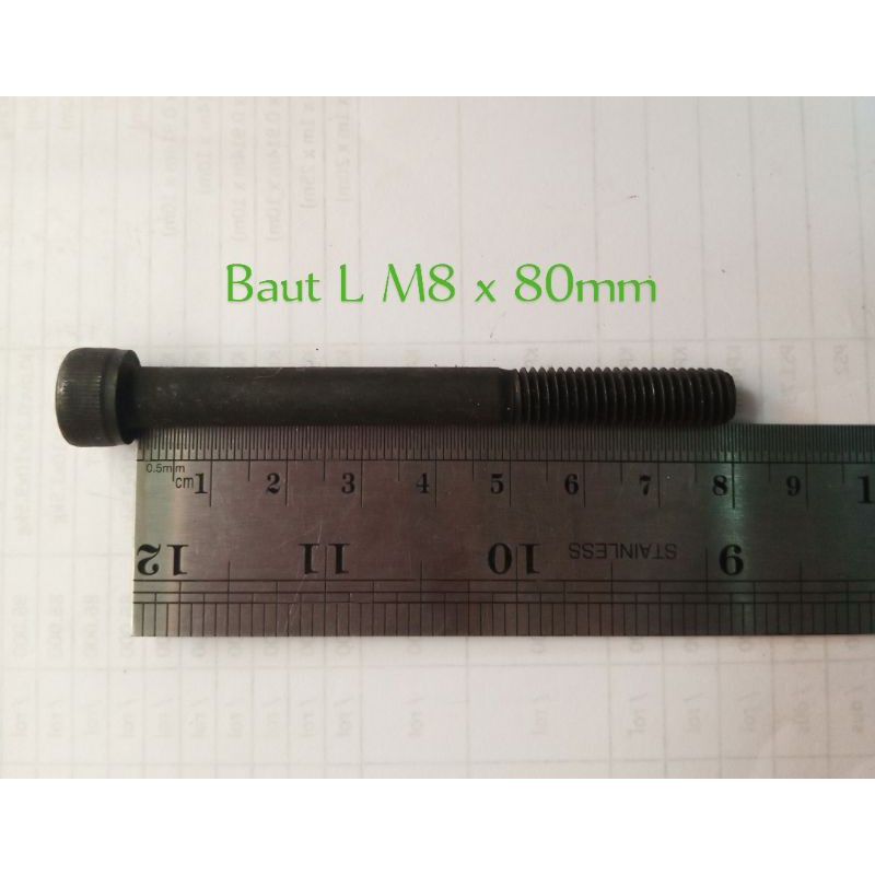 Jual Baut L Hitam Baja M8 x80mm | Shopee Indonesia