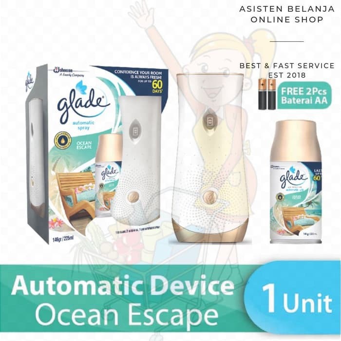 Jual GLADE Matic Device Spray Ocean Escape ( Alat + Refil ) Glade Automatic Air Freshener ...
