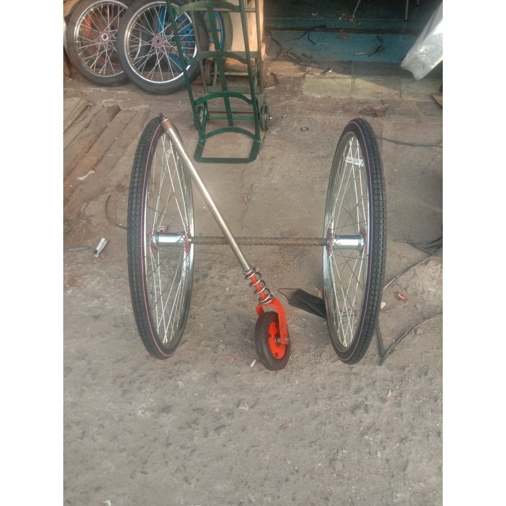 Jual roda gerobak becak 1sett dan roda belakang 300kg | Shopee Indonesia