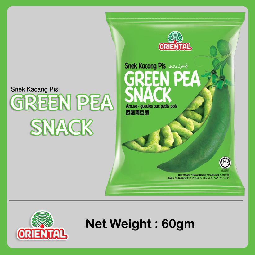 Jual ORIENTAL GREEN PEA SNACK 60GR//MILKMART | Shopee Indonesia