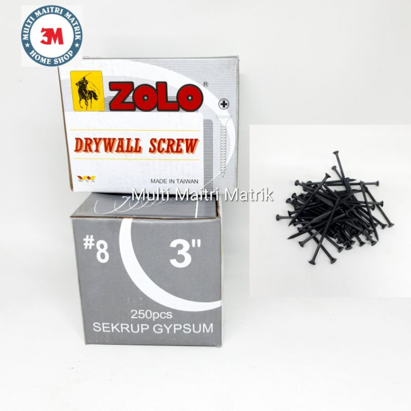 Jual Skrup gypsum 6x1, 6x11/4, 6x11/2, 6x2,8x3 Zolo sekrup gypsum baut gipsum | Shopee Indonesia