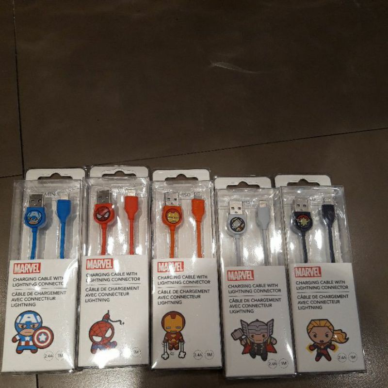 Jual miniso marvel charging cable with lightning connector for iphone ...