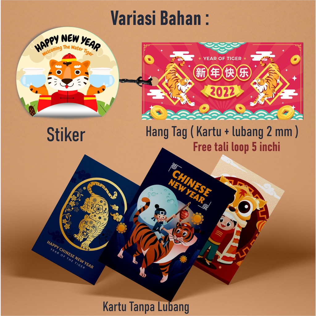 Jual Kartu Ucapan / Stiker / Hang Tag Imlek Happy Chinese New Year 2022 | Shopee Indonesia