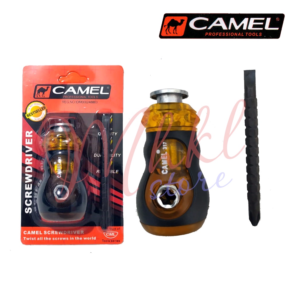Jual CAMEL Obeng CEBOL Flexible bolak balik mini 2 Way Arah Plus Minus Multisize | Shopee Indonesia