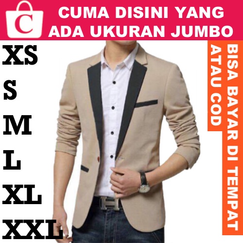 Jual 19 Warna Jas Cowok Blazer Pria Laki Polos Kantor Kerja Formal Saku ...