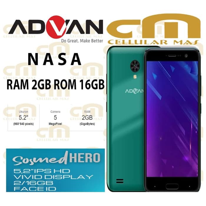 Jual Advan Nasa 2/16 RAM 2GB ROM 16GB GARANSI RESMI ADVAN | Shopee ...
