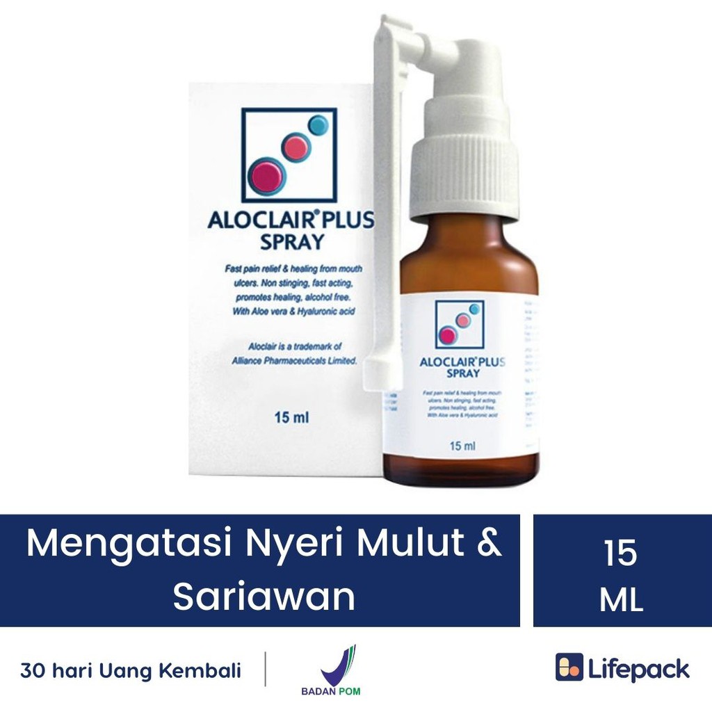 Jual ALOCLAIR PLUS SPRAY 15 Ml - Obat Sariawan Spray / Semprot Mulut ...