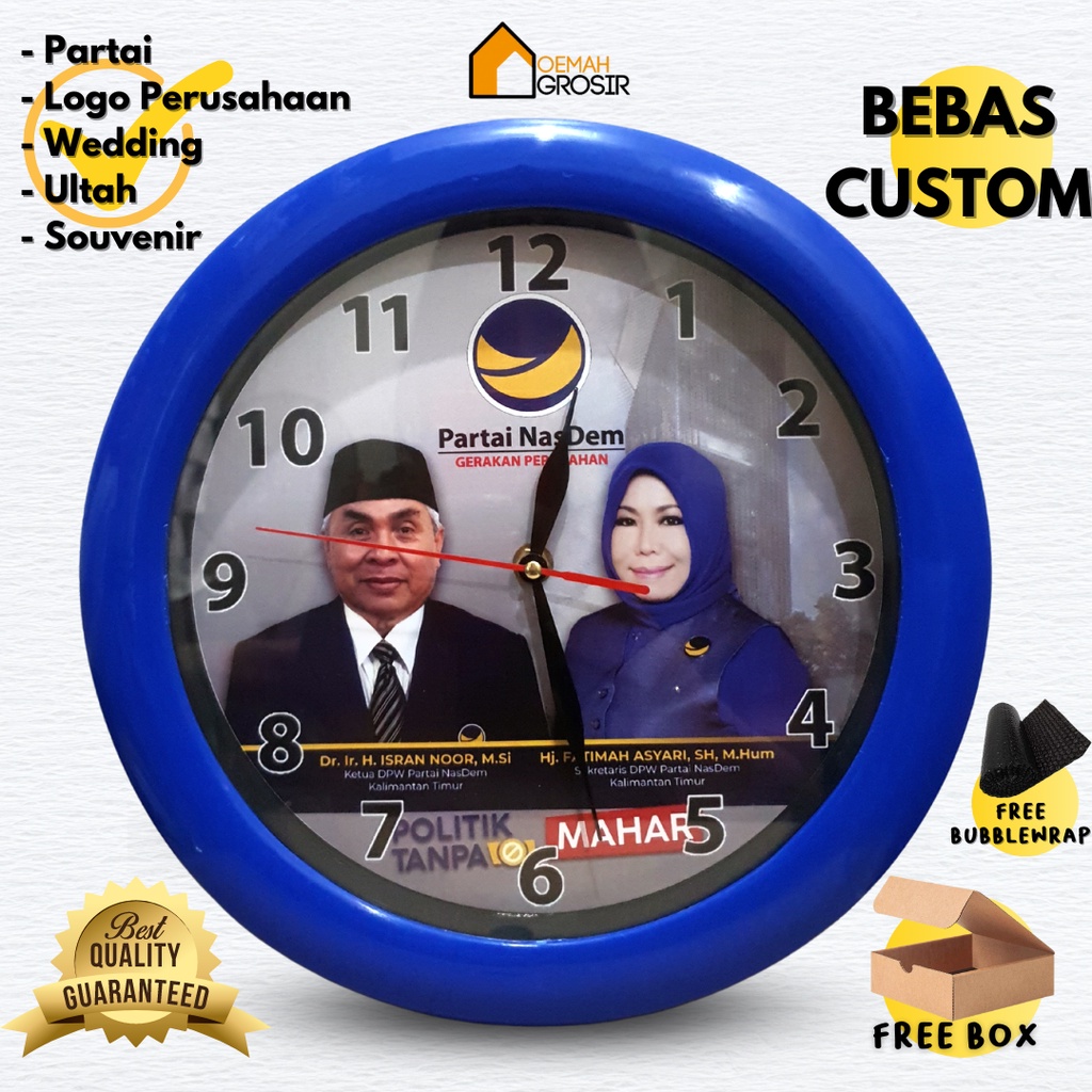 Jual Jam Dinding Custom 30CM Logo Instansi Souvenir Wedding Ultah ...
