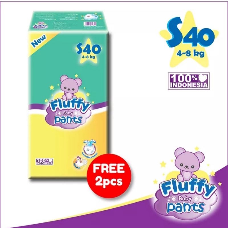 Jual FLUFFY Popok Bayi Tipe Pants - S40 / M34 / L30 | Shopee Indonesia