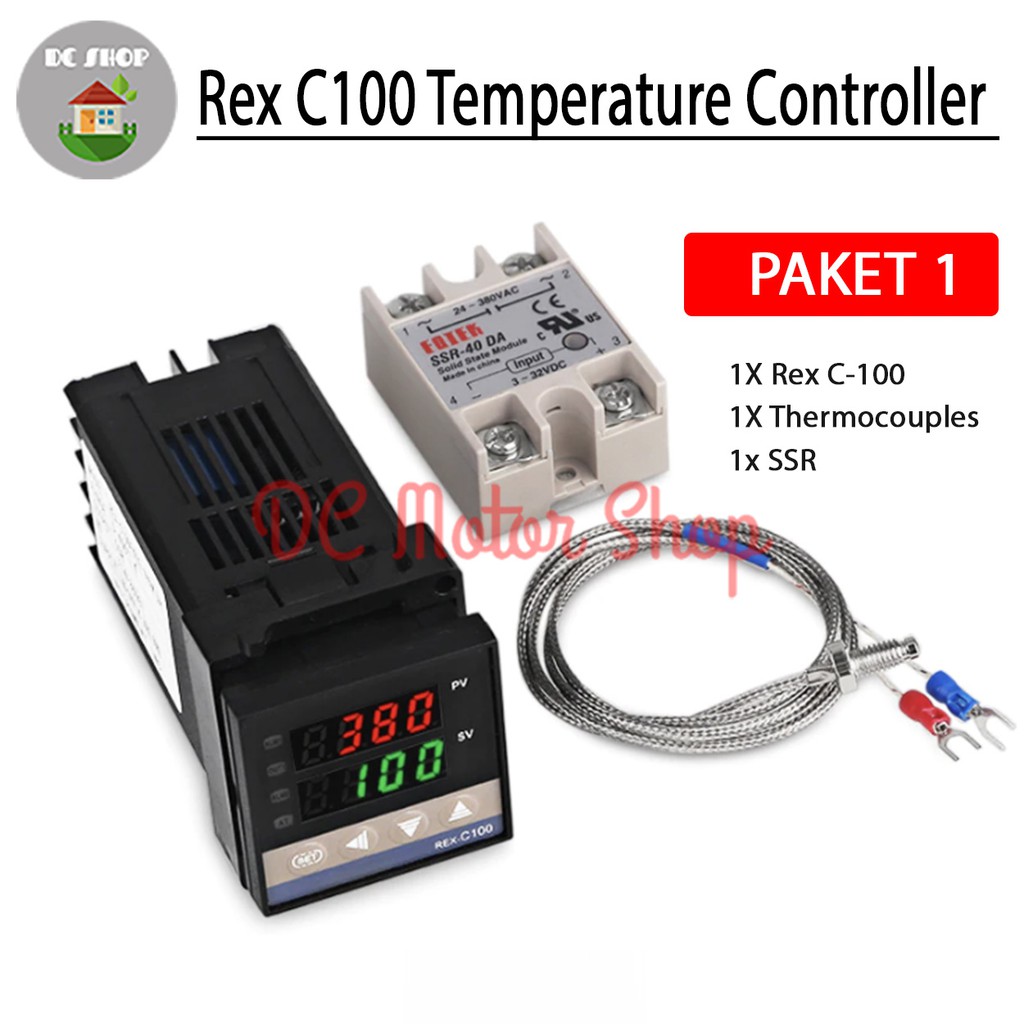 PID Rex C100 Temperature Thermostat Thermocouple Controller Output SSR - C100+Thermo+SSR ...