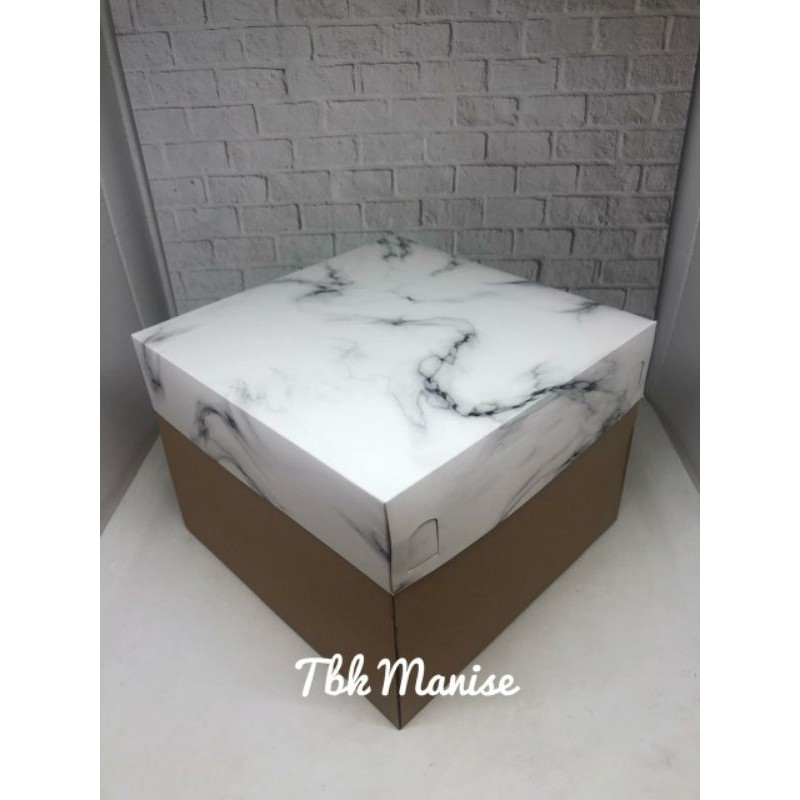 Jual Box Kue Marble 25x25x16cm / Kardus Kue / Kotak Kue / Cake Box ...