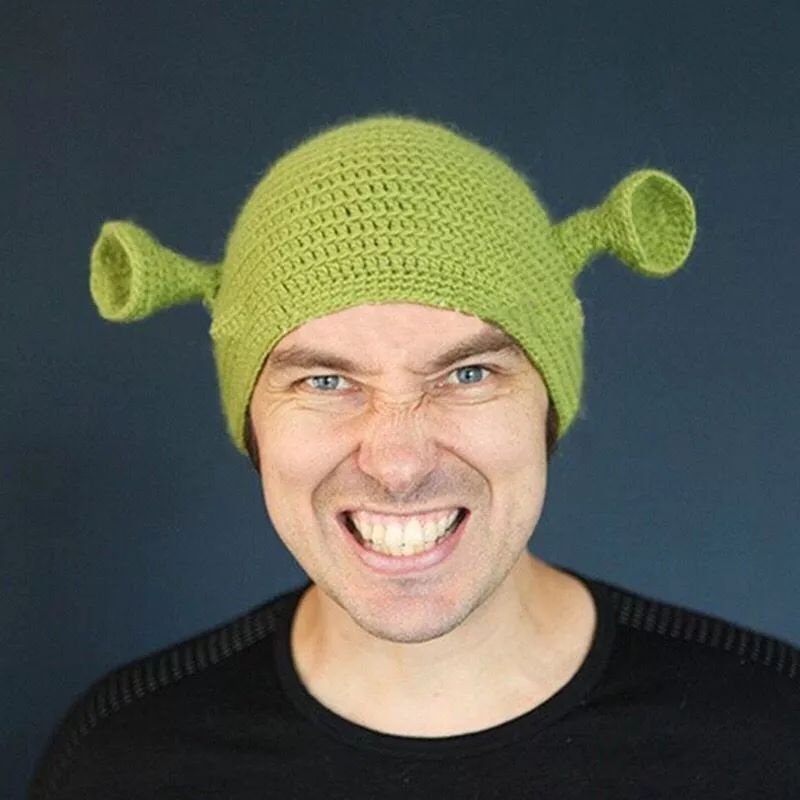 Jual Topi Rajut Shrek Knitted Hat Shrek Cute Grenn Party Winter Hat ...