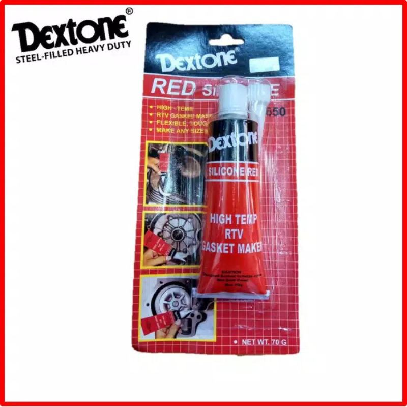 Jual DEXTONE LEM SILICONE RED 70 G/HIGH TEMP RED SILICONE SEALANT ...