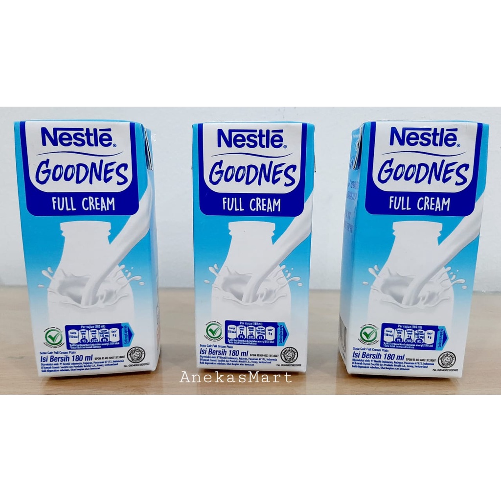 Jual Susu UHT Nestle GOODNES Full Cream 180 Ml | Shopee Indonesia