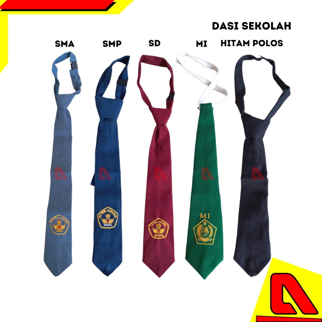 Jual DASI SEKOLAH MI SD SMP SMA HITAM POLOS MURAH KARET SIMPUL | Shopee ...