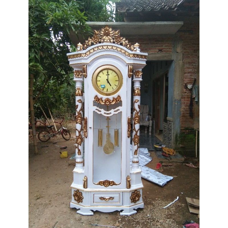 Jual Lemari jam full kayu jati / almari jam hias jati | Shopee Indonesia