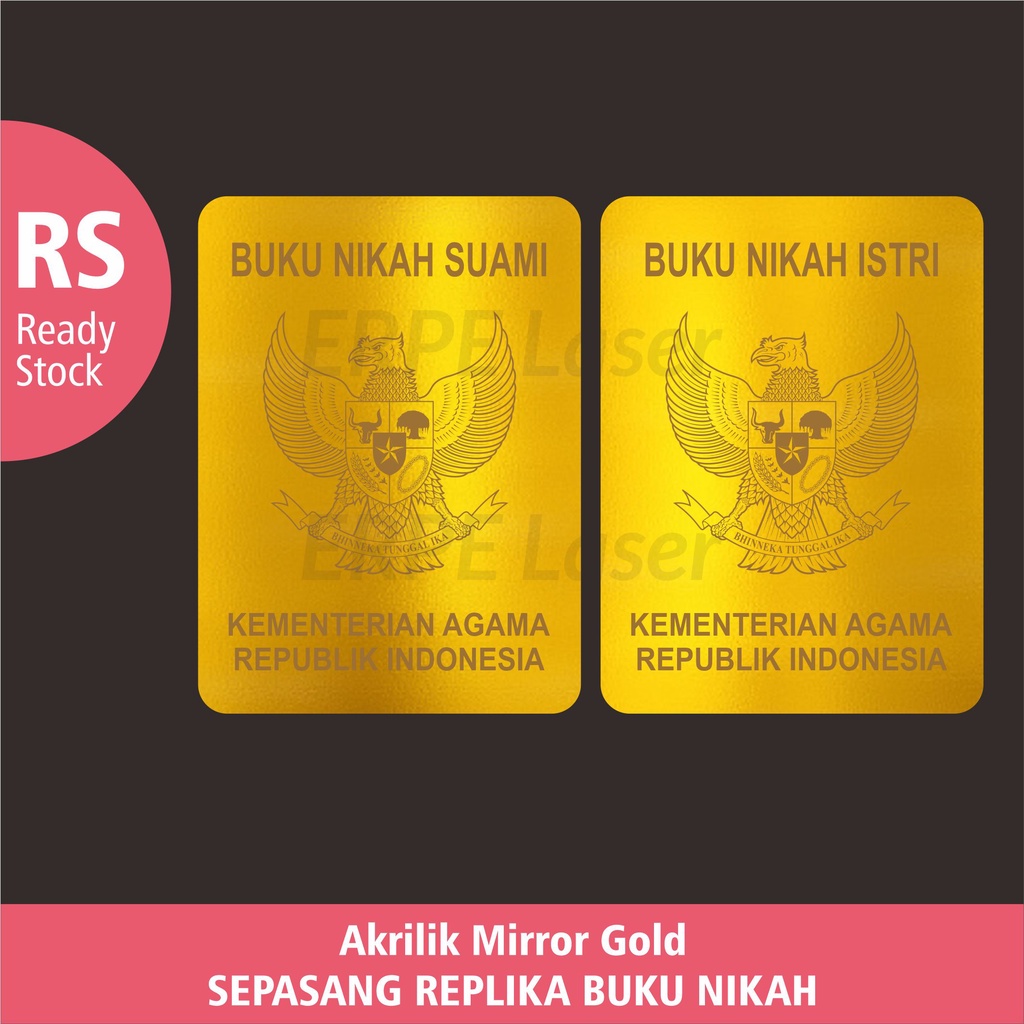 Jual Sepasang Replika Buku Nikah Akrilik Mirror Gold Hiasan Dekorasi ...