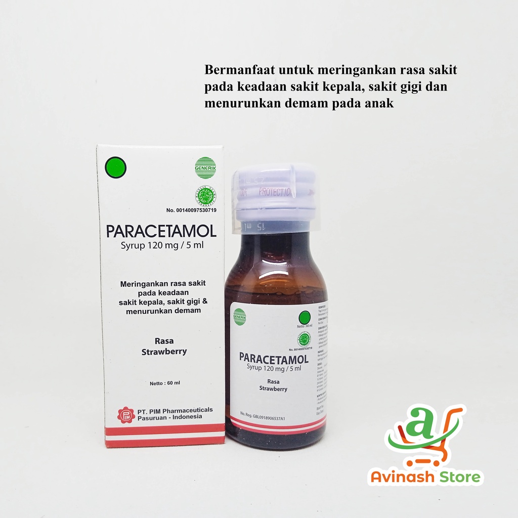 Jual PARACETAMOL SYRUP 60 ML STRAWBERRY PT. PIM | Shopee Indonesia