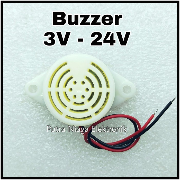 Jual Buzzer 3V - 24V Buzer Beep Aktif Putih bisa untuk 5V 6V 9V 12V 15V ...