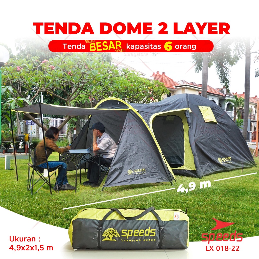 Jual SPEEDS Tenda Camping Tenda Manual Lipat 5-6 Orang Outdoor Indoor ...