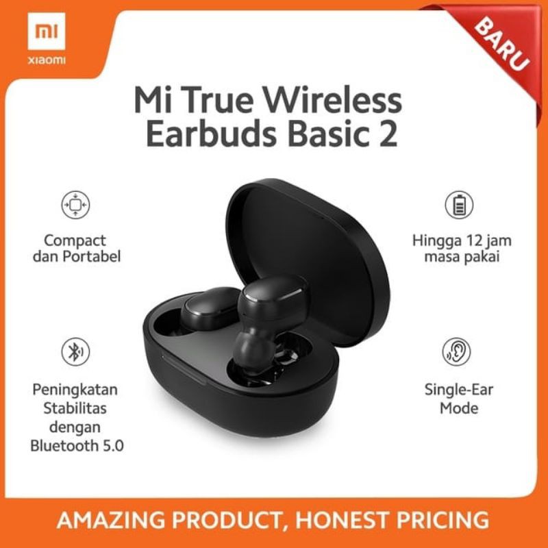 Jual Xiaomi Mi True Wireless TWS Earbuds Basic 2 | Shopee Indonesia