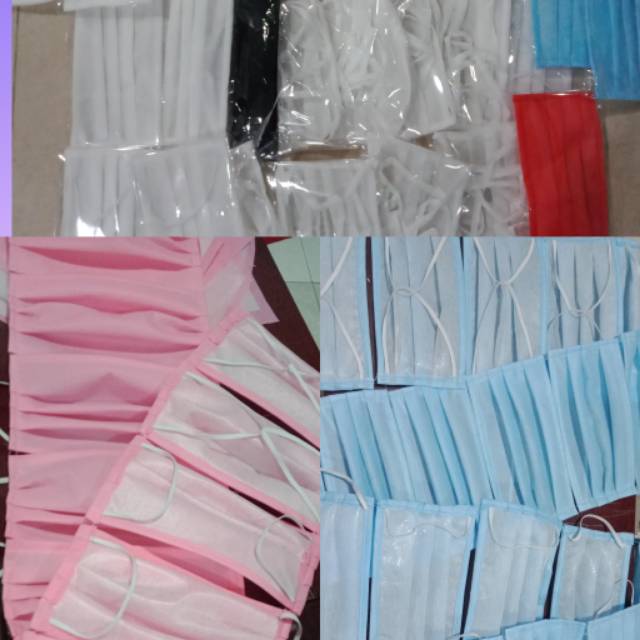 Jual Penutup hidung dan mulut 2 lapis isi 12pcs / masker sekali pakai ...