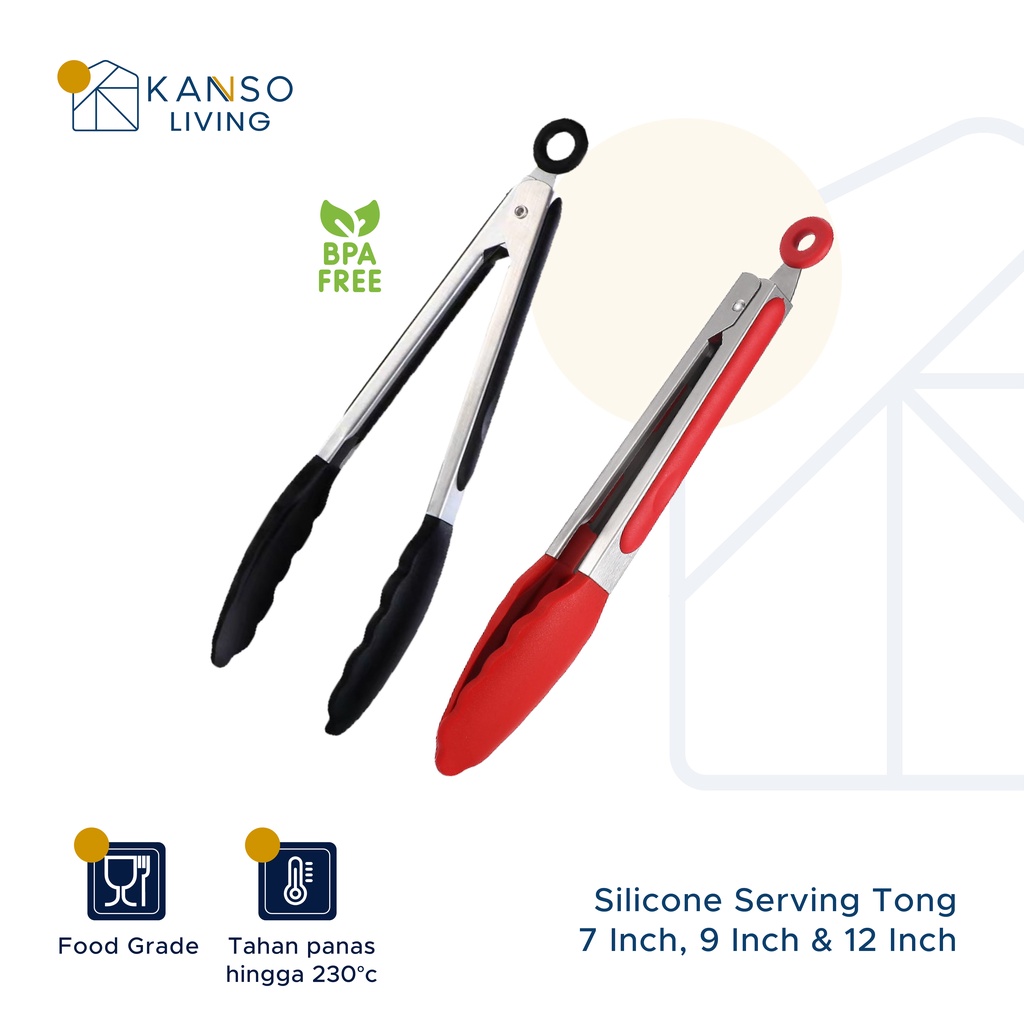 Jual Kanso Living Silicone Serving Tong Food Tong Capitan Makanan ...