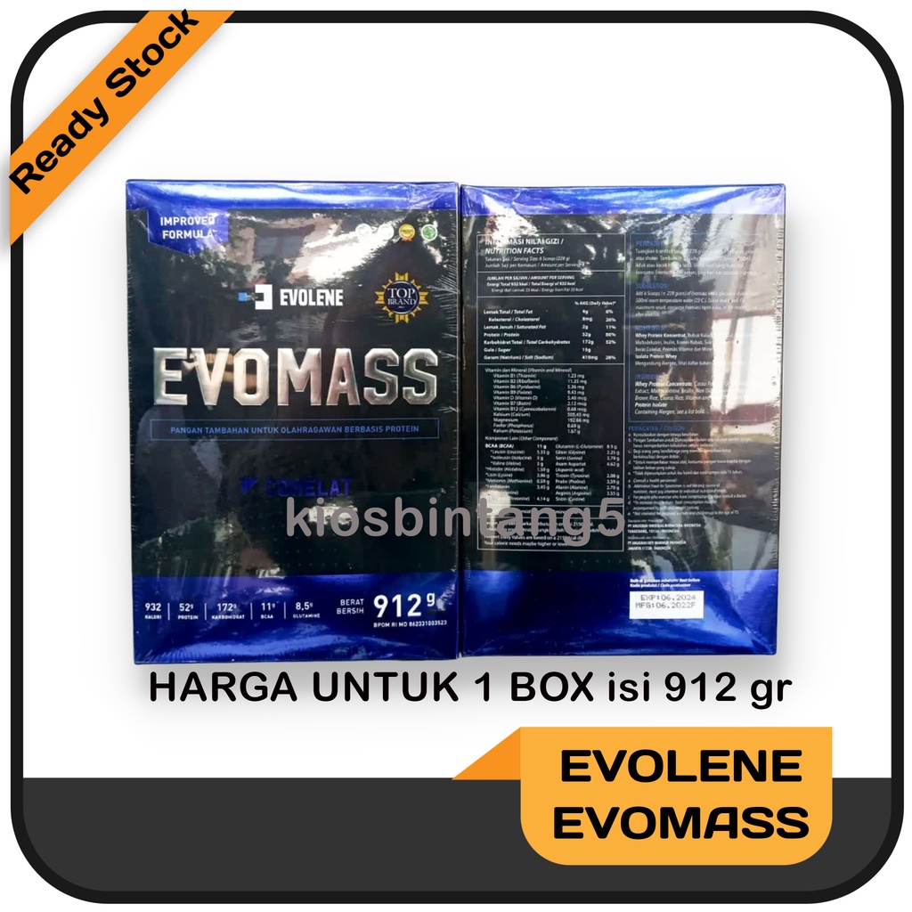 Jual EVOLENE Evo mass Gainer 912 gr / 2 lbs - Evolene Evomass Suplemen Massa Otot | Shopee Indonesia