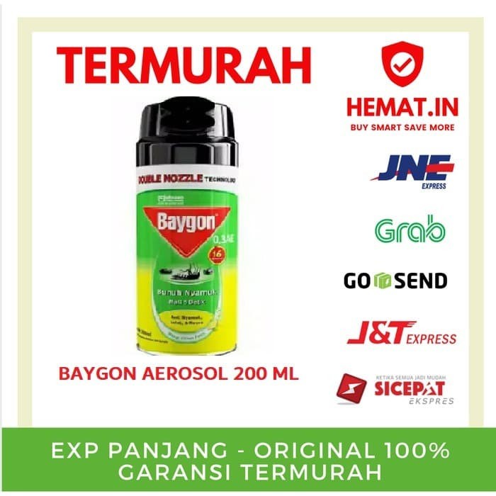 Jual Baygon Aerosol Citrus Fresh 200 ml - Double Nozzle Technology ...