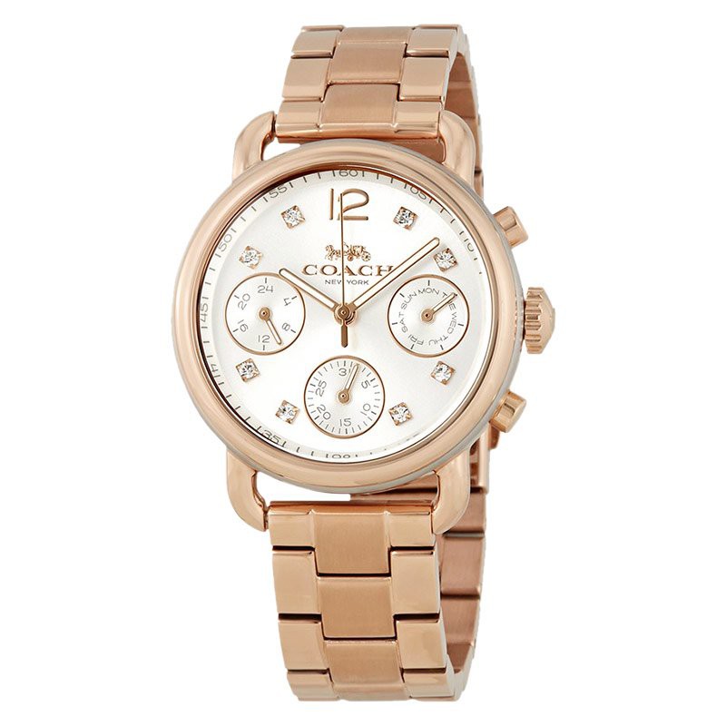 Jual Jam Tangan Wanita Coach 14502944 Delancey Ladies Silver Dial Rose ...