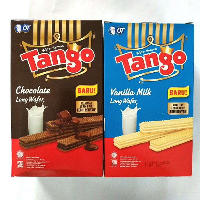 Jual Tango Wafer Renyah Coklat Vanilla 7 8 Gr 1 Pack Isi 20 Pcs