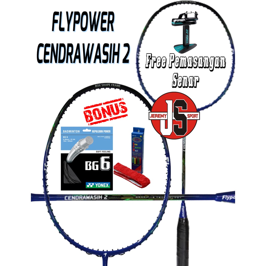 Jual Raket Badminton Flypower Cendrawasih 2 Original Bonus Senar dan ...