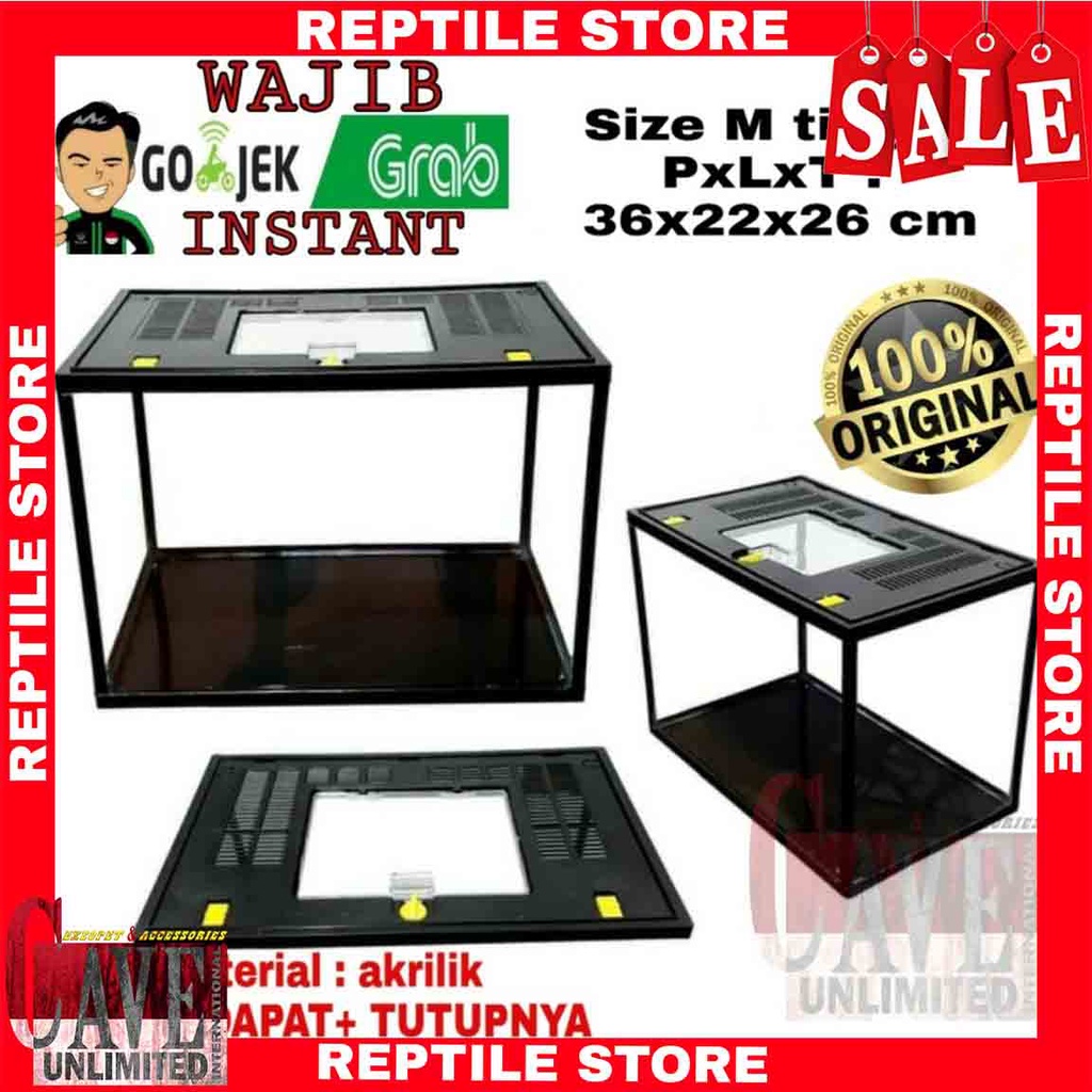 Jual KHUSUS INSTANT M TINGGI Terrarium gex nikita M tinggi kandang reptile + tutup kandang ...
