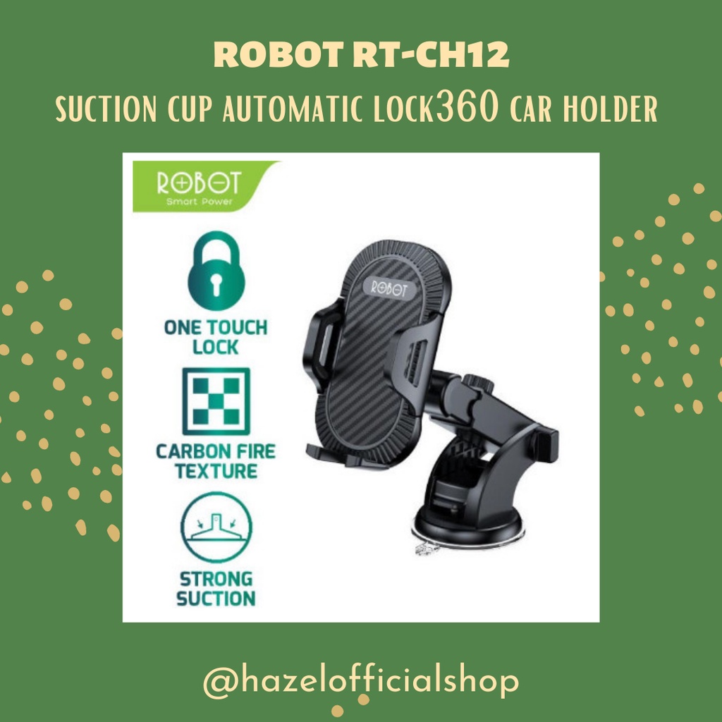 Jual ROBOT RT-CH12 SUCTION CUP AUTOMATIC LOCK 360 CAR HOLDER BLACK ...