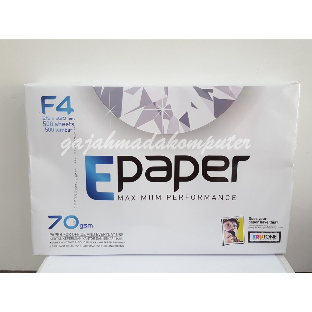 Jual Kertas HVS F4 FOLIO 70 gr 70 gsm 70gram EPAPER (GOJEK) e-paper e paper | Shopee Indonesia