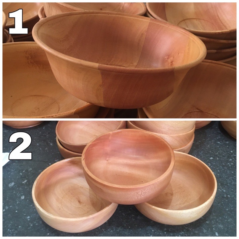 Mangkuk kayu 15-16cm mangkuk kayu mahoni mangkok | Shopee Indonesia