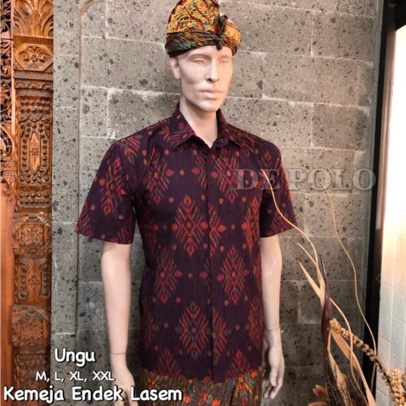 Jual kemeja endek lasem| baju endek bali| baju pria kantoran | Shopee ...