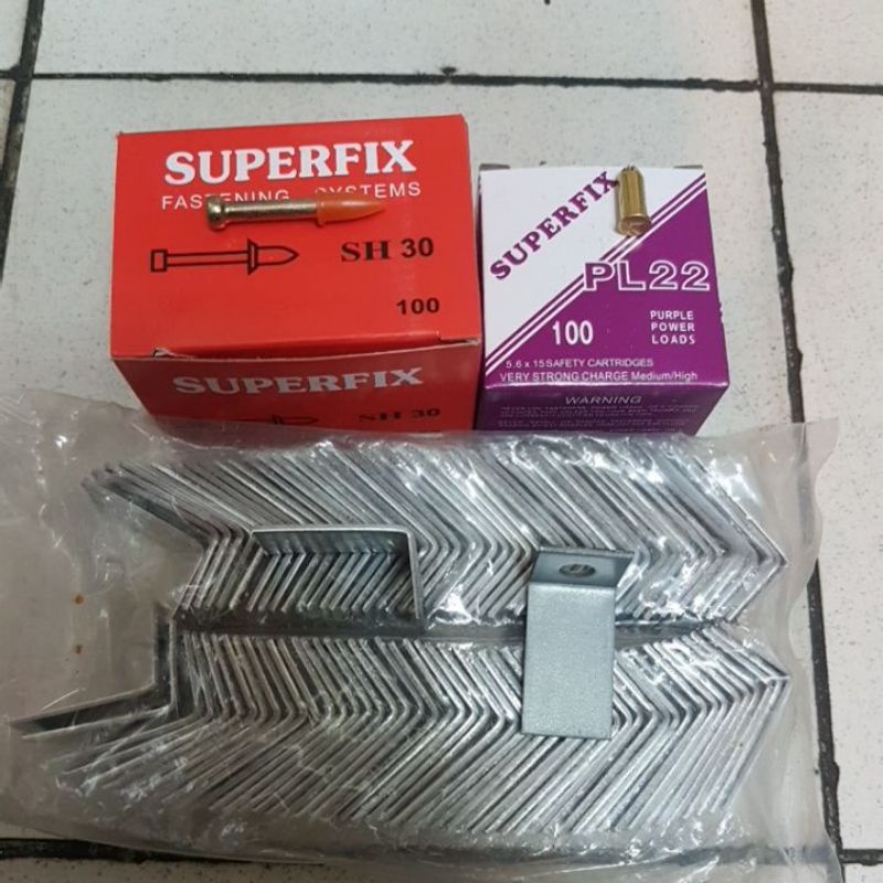 Jual Paku Ramset Superfix - Misiu - angle clip / siku / angle klip ...