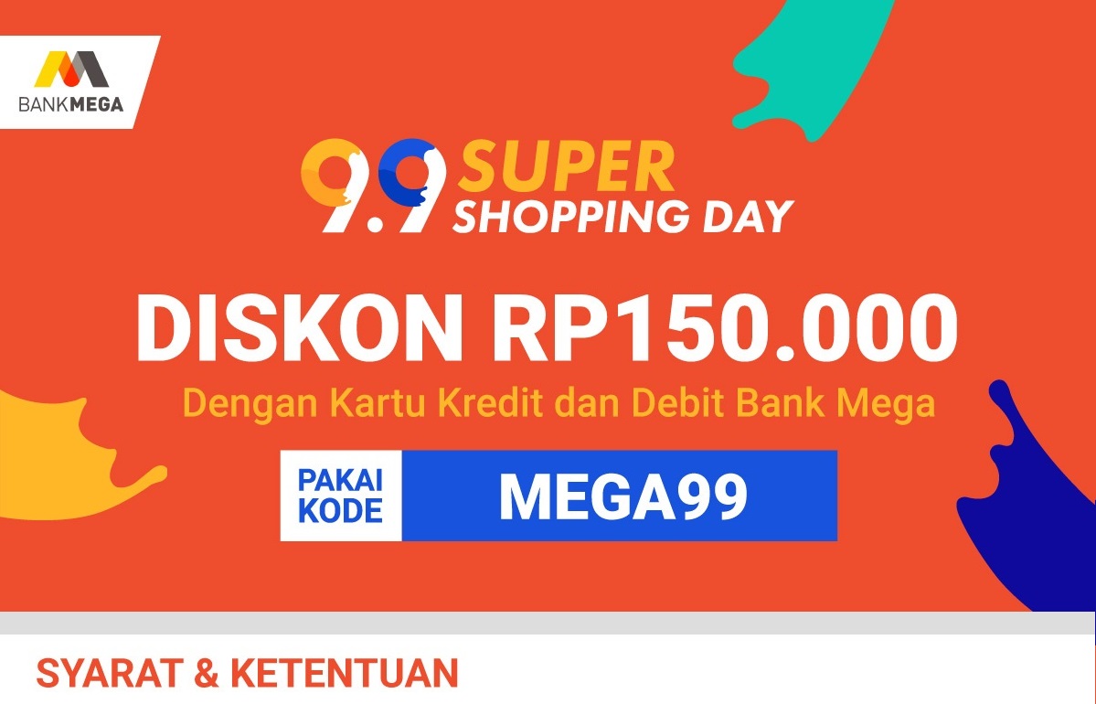 Diskon Rp 150.000 | Bank Mega | Promo Spesial 9.9 Shopee