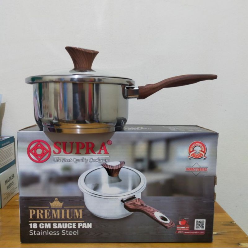 Jual Panci Susu Supra Stainless Steel 18cm - Panci Saucepan Premium SNI ...