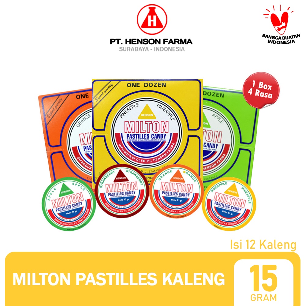 Jual Milton Pastilles Candy 15gr Mix 4 Rasa per Box isi 12 Kaleng ...