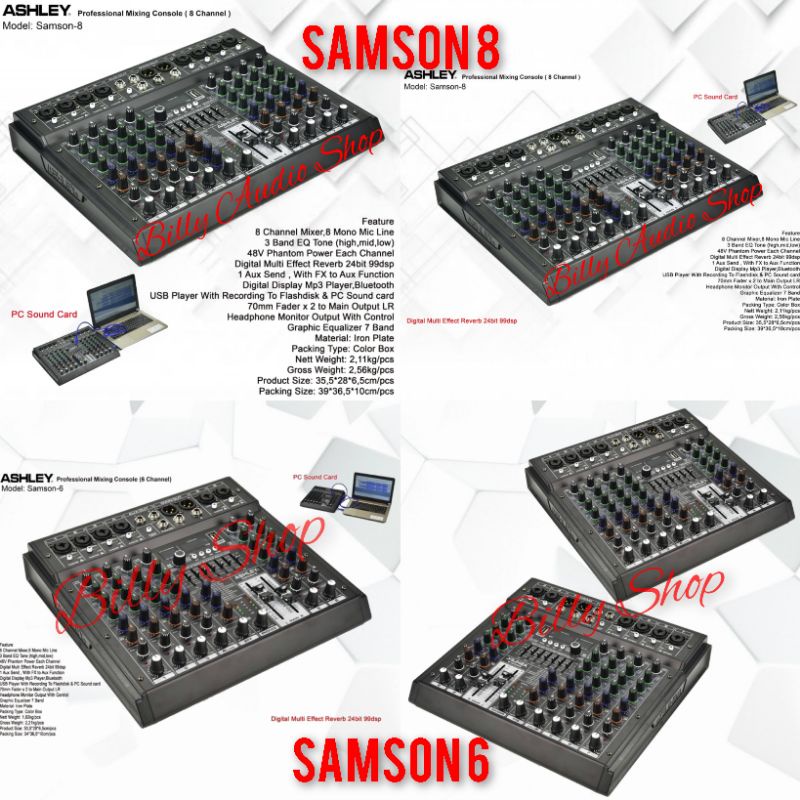 Jual Mixer Ashley Samson 6 Dan Samson 8 Original 6 Dan 8 Channel Bluetooth - Soundcard Indonesia ...