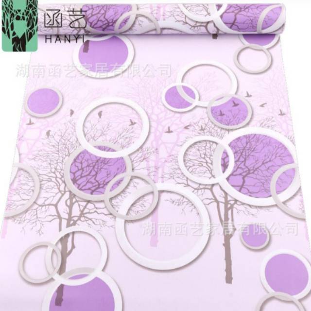 Jual Wallpaper dinding bulat polkadot ungu ukuran 45cm*10m | Shopee Indonesia