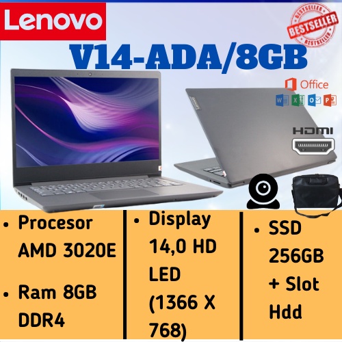 Jual PROMO LENOVO V14 / AMD 3020 / Ram 8GB / SSD 256GB / 14" / GREY ...