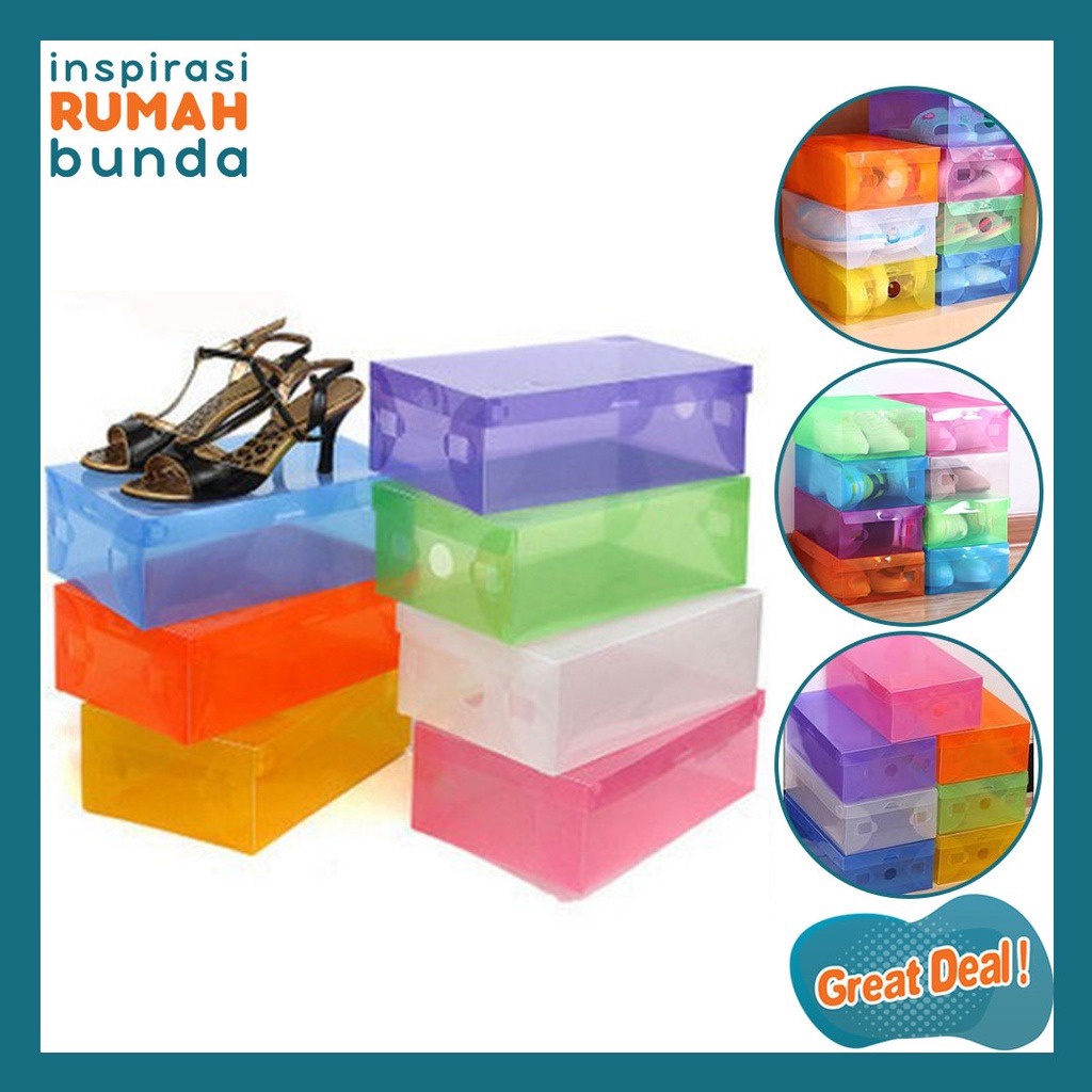 Jual Shoes Box Sepatu Transparan Kotak Plastik / shoes box sneakers ...