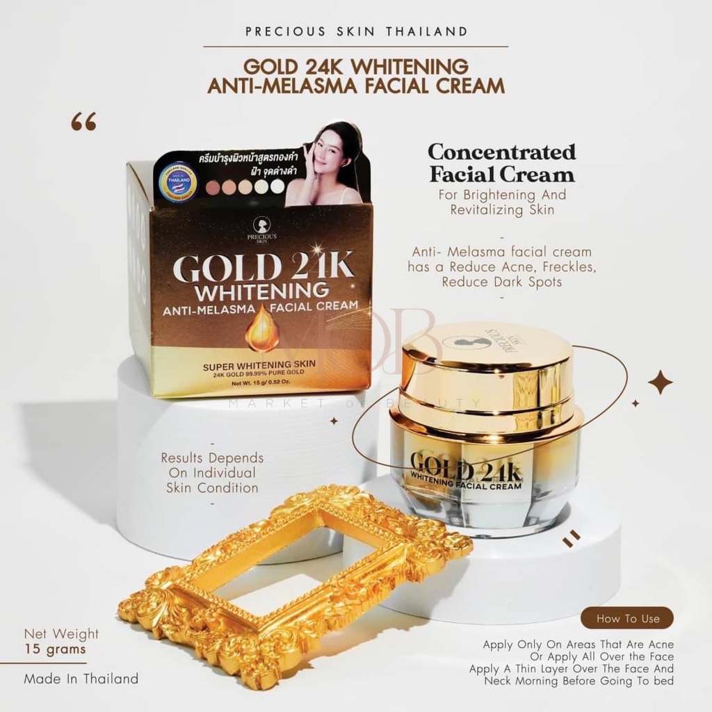 Jual Precious Skin - Gold 24k Anti Melasma Face Cream - 15g | Shopee ...
