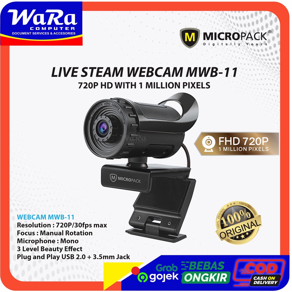 Jual Micropack MWB-11 HD 720P WebCam Built in Mic with Beauty Effect ...
